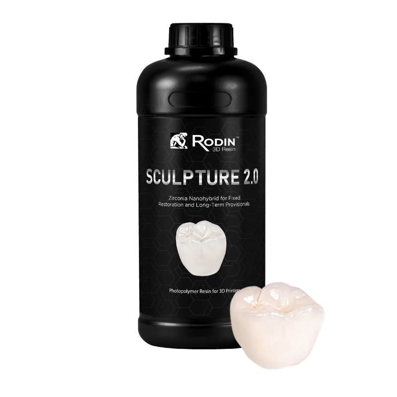 Rodin® Sculpture 2.0 Ceramic Nanohybrid 3D Resin 600 g – Unique Dental ...